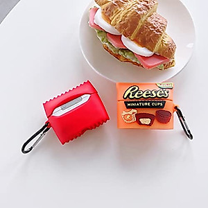 【2 Pack】 Aerymli 3D Food Case for Airpods Pro Case,Rainbow Candy+Ree's Chocolates Airpod Pro Case,3D Kawaii Unique Character Fashion Kits Kids Teens Girls Women Soft Silicone case for Airpods Pro