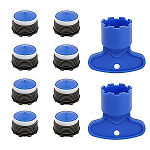 bnafes 8PcsFaucet Aerator M18.5, Aerator Replacement for Sink Faucet Flow Restrictor, Kitchen Cache Aerators Bathroom Sink Aerator with Key Removal Wrench Tool (18.5 MM)