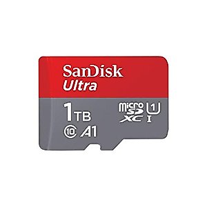SanDisk 1TB Ultra microSDXC UHS-I Memory Card with Adapter - Up to 150MB/s, C10, U1, Full HD, A1, MicroSD Card - SDSQUAC-1T00-GN6MA