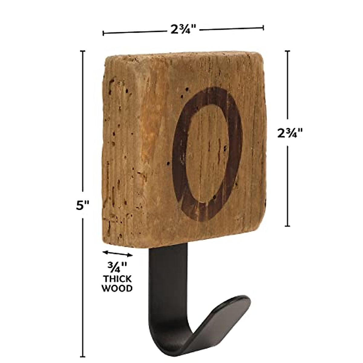 EXCELLO GLOBAL PRODUCTS 4 Coat Hooks: Love Farmhouse Solid Wood with Painted Letters and Steel Hooks. Ready to Mount on Wall.