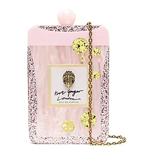 Kurt Geiger Women's Perfume Clutch Kiss Lock Pink Glitter Acrylic Shoulder Bag