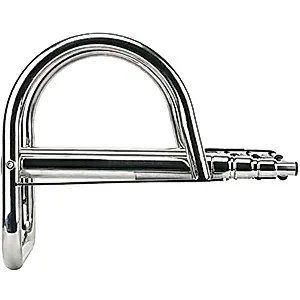 Amarine Made Stainless Steel in-Board 4 Steps Telescoping Ladder Folding Dock Ladder for Marine Boat Yacht Swimming Pool 550lbs Capacity