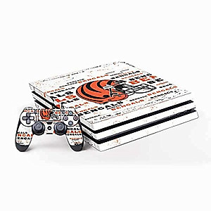 Skinit Decal Gaming Skin Compatible with PS4 Pro Console and Controller Bundle - Officially Licensed NFL Cincinnati Bengals - Blast Design