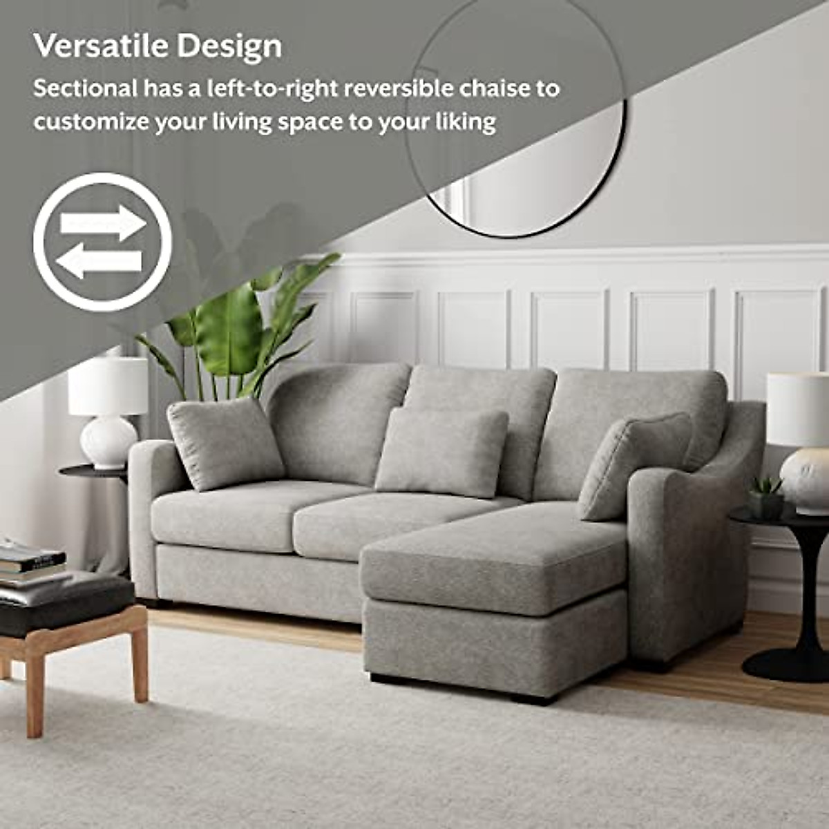 Hillsdale York Upholstery, Sectional Sofa, Stone