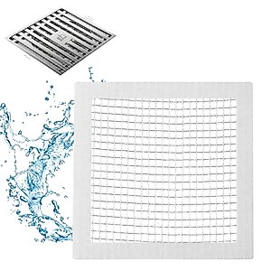 3.9 Inch Disposable Hair Catcher Shower Drain Hair Catcher Mesh Stickers Drain Cover Square Hair Drain Cover Bathtub Stopper with 5 mm Holes for Bathroom Kitchen Sink Mesh Filter (20)
