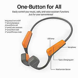 pamu S30 0pen-Ear Bluetooth Bone Conduction Headphones,Built-in Mic for Calls,Wireless Sports Headphones IPX6 Waterproof and Sweatproof for Running Cycling Hiking,Headphones Wireless Bluetooth Black