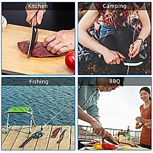 Hand-Forged Boning knife with Sheath, Pocket Knife Sharpener with Gift Box Martensitic Stainless Meat Cleaver Butcher Knives Chef knife Vegetable Knife Asian Knife