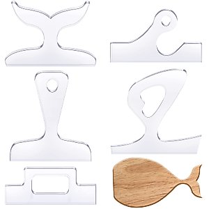 5 Pcs Acrylic Charcuterie Board Handle Template Clear Cutting Board Router Template Angled Curvy Triangle Woodworking Tracing Stencils Laser Cut Guide Tools (Lively Style)