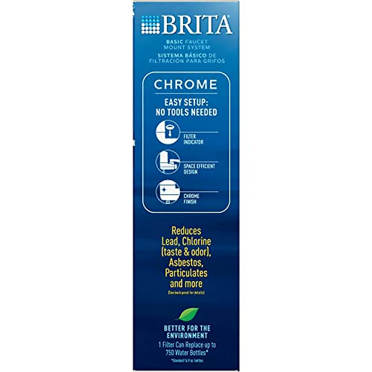 Brita Water Filter for Sink, Faucet Mount Water Filtration System for Tap Water, Reduces 99% of Lead, Chrome