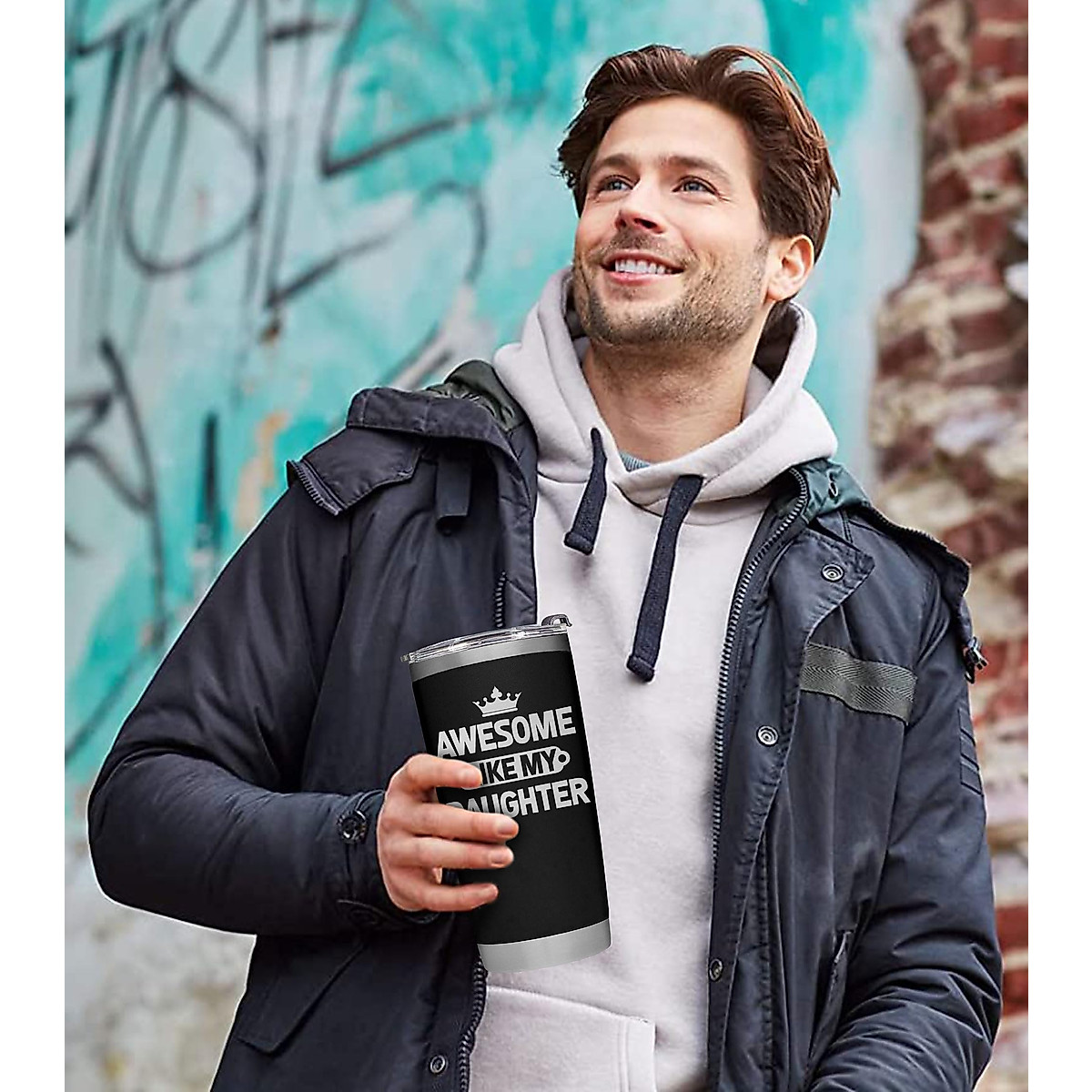 RHYTHMHEART Father’s Day Gifts for Dad from Daughter - Dad Birthday Gifts from Daughter - Funny Dad Gifts from Daughter - Dad Birthday Gifts Ideas from Daughter - Awesome Dad 20oz tumbler