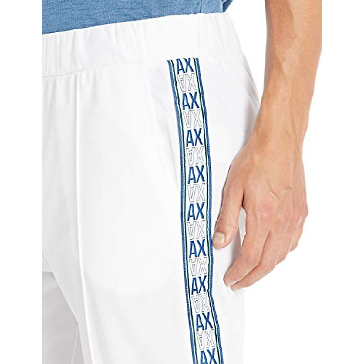 A|X Armani Exchange Men's Polyester Tricot Draw String Trouser, White, M