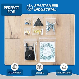 Spartan Industrial - 4” X 6” (1000 Count) 2 Mil Clear Reclosable Zip Plastic Poly Bags with Resealable Lock Seal Zipper