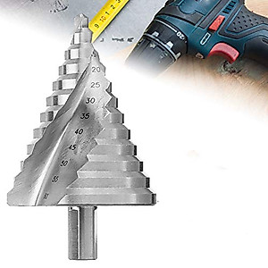 OCGIG Large Spiral Groove Step Drill HSS Cone Bit Hole Cutter Stepped Up Unibit 6-60mm 12 Steps for Aluminium Metal Wood PVC