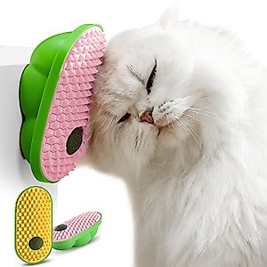 havit 2-Pack Catnip Toys for Indoor Cats, Stick on Wall Catnip Ball Toys for Cats to Lick, Massage & Self Grooming (Yellow & Pink)