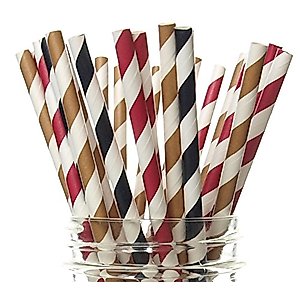 Cowboy Party Straws (25 Pack) - Country Western Birthday Party Supplies, Cowgirl Paper Drinking Straws, Cowboys Wild West Party Decorations