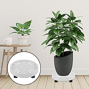 Yardwe Indoor Plants Plant Caddy with Wheels Round Flower Pot Mover Wheeled Planter Saucer Tray Plant Pot Pallet Dolly Caster for Garden Balcony Outdoor Plant Pots Indoor