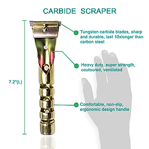 TJATSE Premium Paint Scraper Heavy Duty 2" Carbide Blade General-purpose Scraper for Removing Paint, Varnish, Wood, Glue