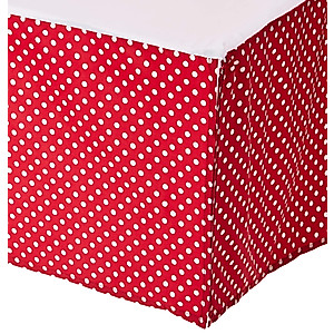 Bacati - Mix N Match Pin Dots Crib/Toddler Bed Skirt Dust Ruffle (Red)