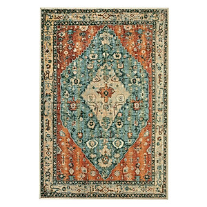 Lahome Boho Retro Ultra-Thin Indoor Door Mat 2x3,Washable Non-Slip 24"x35" Entryway Rugs Low-Pile Absorbent Front Door Doormats Inside Soft Entry Entrance Dirt Trapper,Orange