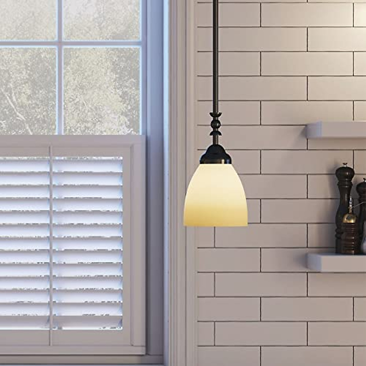 Designers Fountain 94030-ORB Apollo Collection 1-Light Mini-Pendant, Oil Rubbed Bronze Finish with Amber Sandstone Glass Shade