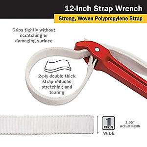 Titan 21315 12-Inch Strap Wrench, 12" Handle