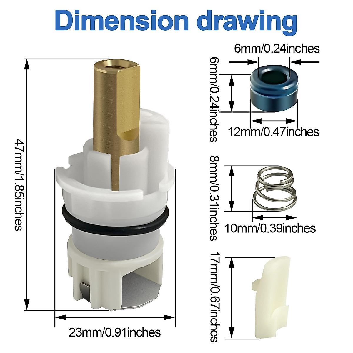 KEQGPCBE 2 Pack Replacement for RP25513 Faucet Stem Cartridges Assembly Repair Kit for Delta Two Handle Lavatory Centerset Widespread Bathroom Faucet RP4993 Seat and Spring