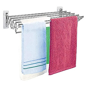 XMCX 40-100cm Wall Mounted Clothes Rail Laundry Drying Rack Foldable Space-Saving Airer Coat Hanger Racks Dryer Rod Hooks Easy Storage (Size : 100cm/39.4in)