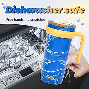 winiwo 20 oz Tumbler with Handle, Easy to Hold, Travel Coffee Mug with Screw Lid, Spill-proof, Insulated Cups, Built-in Up Down Flip, Fit Most Car Cup Holders, Commute, School, Home, Office