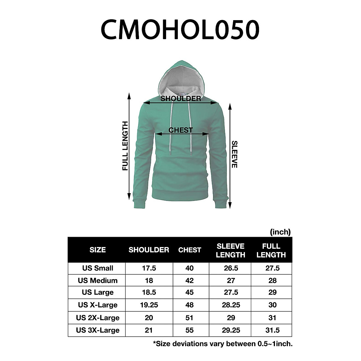 H2H Mens Casual Pullover Long Sleeve Hoodie with Kanga Pocket BLACK US L/Asia XL (CMOHOL050)