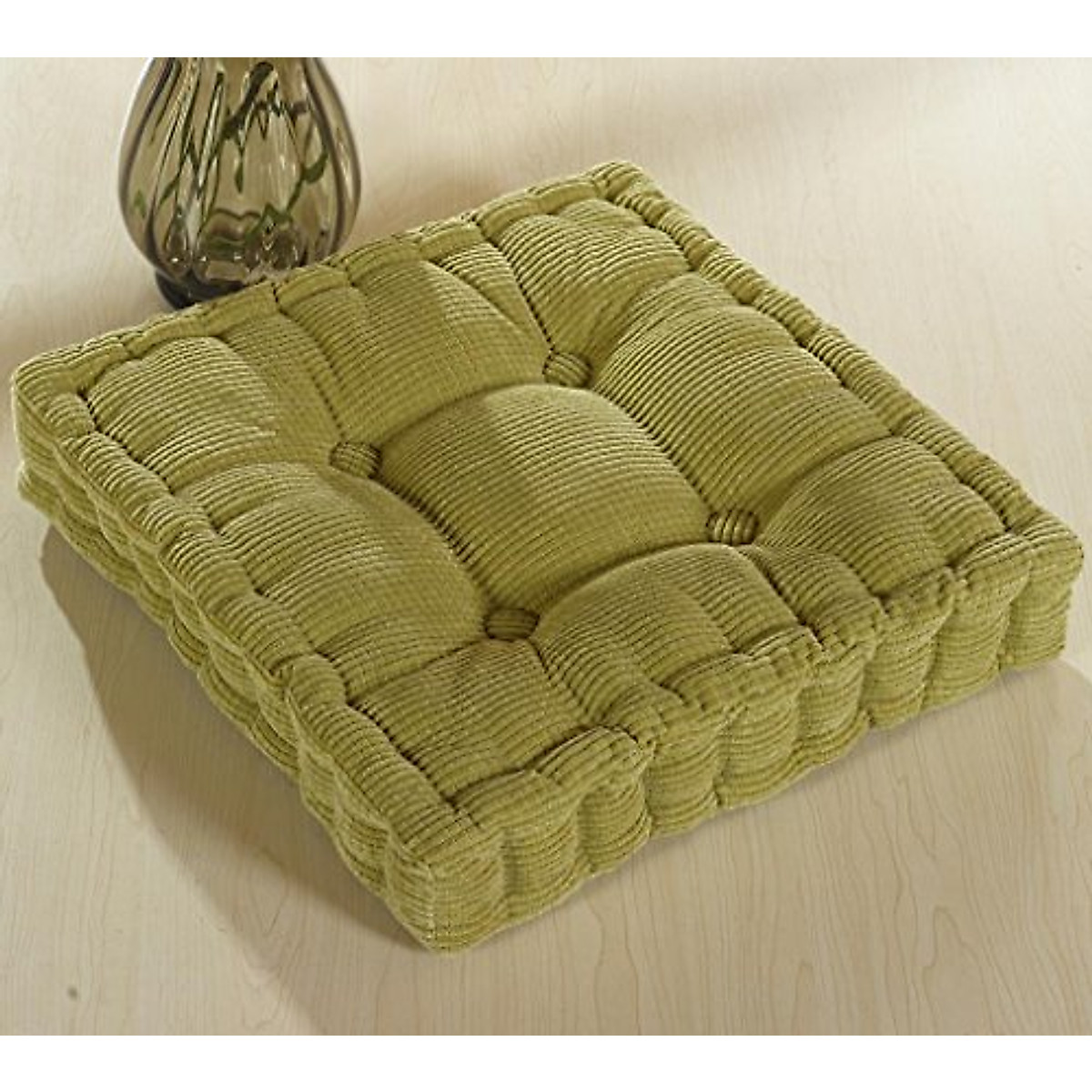 ChezMax Chair Cushions Large Outdoor Indoor Seat Cushion Thickened Bench Mat Durable Floor Pillow Winter Chair Pads for Bedroom Balcony Car Office Patio Sofa Travel Green Square 20"