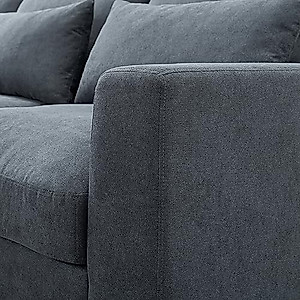 Lepfun Oversized Fabric Set, Extra Large L Shaped Reversible Chaise Sectional Couch, 124.4” Width, 4 Seat Modular Sofa with Storage Ottaman, Dark Grey