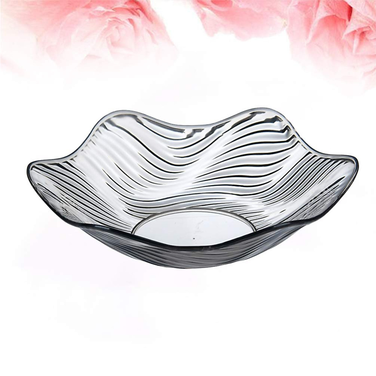Hemoton Glass Bowl Decorative Plastic Salad Bowl Fruit Bowl Plate Snack Dish Dessert Bowl Food Serving Bowls for Bread Snacks Vegetables Candy Appetizer Potpourris Flatware Tray