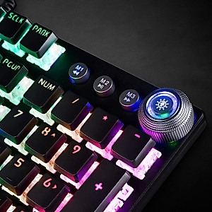 iBUYPOWER MEK 3 LT Mechanical Gaming Keyboard with Clicky Blue Switches, Aluminum Top Surface, Full Sized Keyboard, 104 Keys Low-Profile, Double Injection Keycaps, Braided USB