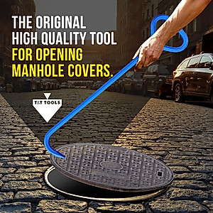 T&T Tools 36-Inch Manhole Hook Tool - Heavy Duty Single Hook for Lifting Manhole Covers, Storm Drains, Septic Tank Risers - Rigid Hex Alloy Steel Tool for Lifting, Pulling, and Removing Covers-6 Pack