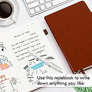 3 Pack Notebooks Journals Bulk with 3 Black Pens, Feela A5 Hardcover Notebook Classic Ruled Lined Journal Set with Pen Holder for Work Business Journaling Note Taking, 120 GSM, 5.1”x8.3”, Brown