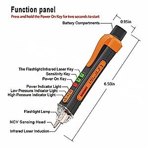 Non Contact Voltage Tester Pen, Electrical Tools Electrical Tester AC 12-1000V/48V-1000V, LED Flashlight, Buzzer Alarm for Live/Null Wire Tester Judgment, Wire Breakpoint Finder