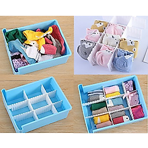 ESTAY DIY Plastic Drawer Dividers 8 Pcs Dresser Kitchen Office Drawer Organizer Accessories Underwear Tools Utensil Plastic Storage (White)