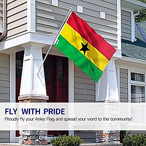 Anley Fly Breeze 3x5 Foot Ghana Flag - Vivid Color and Fade Proof - Canvas Header and Double Stitched - Ghanaian National Flags Polyester with Brass Grommets 3 X 5 Ft