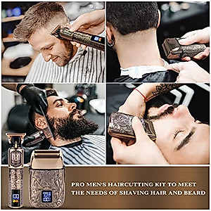 Ufree Gifts for him T Liner Trimmer & Electric Razor for Men Zero Gapped Beard Trimmer, Barber Liners Clipper Bald Shavers with 4 Guards & 2 Foil Heads