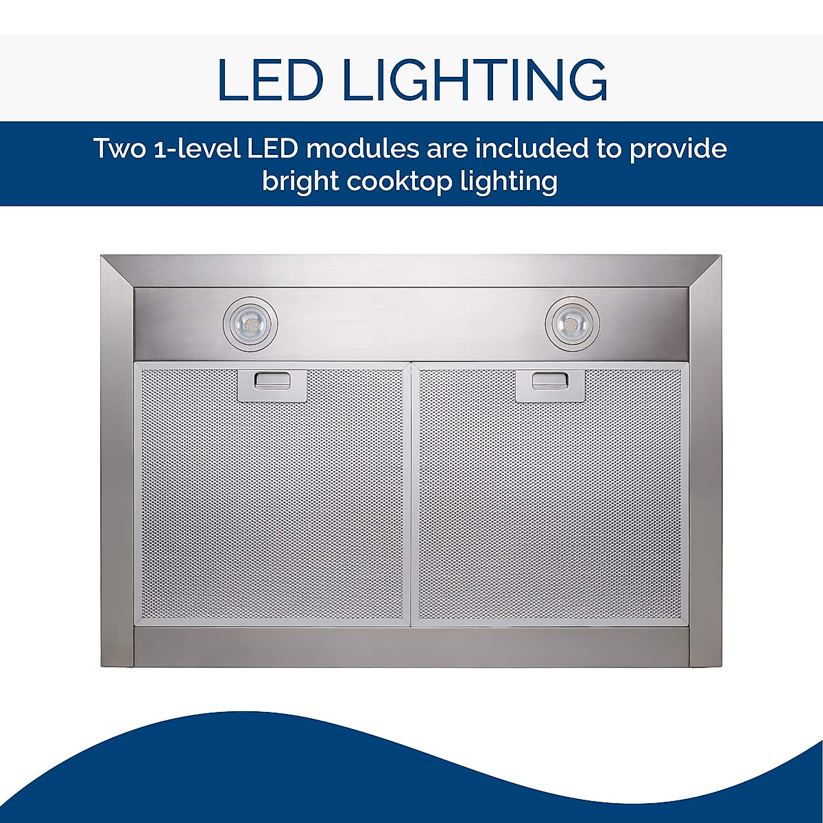 Broan-NuTone BW5036SSL Convertible, 3-Speed Wall-Mounted LED Lights Stainless Steel Chimney Range Hood, 380 Max Blower CFM, 36-Inch