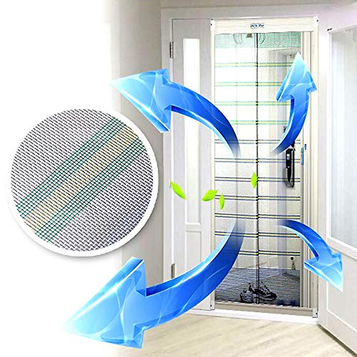 Custom Cut to Size,[ Grey,Embedded, W 40 xH 83 (inch)], Aluminum Retractable Front Screen Door net,Fiberglass mesh with alumium, Mosquito Screens I Bug Net for Doors