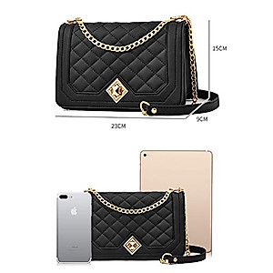 Travistar Crossbody Bags for Women Small Handbags PU Leather Shoulder Bag Ladies Quilted Purse Evening Bag Fashion Clutch Satchels Sling Bag with Gold Chain Strap, Green