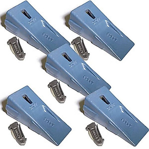 Titan Attachments 5 Piece Set X290 Bucket Teeth K290S Spring Flex Pin Skid Steer Excavator Hensley