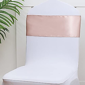 Gankar Wedding Chair Sashes Satin Bows 7x108 Inch Party Chairs Accessories Ribbon Knots Ties for Marry Banquet Baby Shower Hotel Restaurant Christmas Decoration Activity (50 Pieces, Blush Pink)