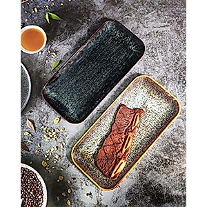 Jinsongdafa Ceramic Dinner Plates Set of 4, Main Dish for Steak, Bread, Risotto, Pasta, Salad, Microwave, Oven and Dishwasher Safe, Scratch Resistant