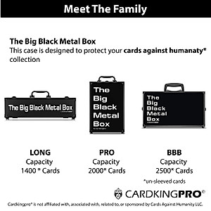 The Big Black Metal Box (BBB Edition) | Case Is Compatible with Cards Against Humanity, All Standard Card Games (Game Not Included) | Includes 8 Dividers | Fits up to 2500 Loose Unsleeved Cards, Boks