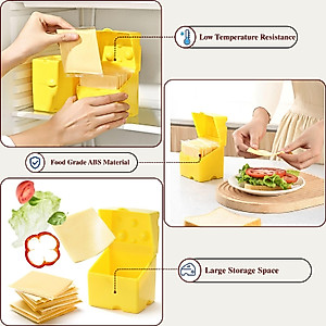 Sliced Cheese Storage Container Cheese Slice Holder Plastic Butter Block Cheese Slice Storage Box with Flip Lid Sliced Cheese Saver Keeper