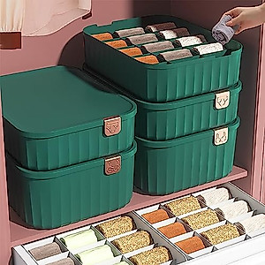 Storage Boxes 10 Cell Sock Underwear Organizer Dividers Space Saving Socks Underwear Drawer Organizer for Home Bedroom Dormitory (Pink)