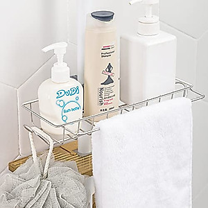 Citphto Sponge Holder Stainless Steel Faucet Kitchen Sink Caddy Organizer Detachable Hanging Sponge Holder for Kitchen Sink Bathroom Shower Rack Compatible with Faucets 0.63-1.0 Inches in Diameter