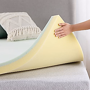 ZINUS 1.5/3/4-inch Green Tea Memory Foam Mattress Topper, Pressure-Relieving Layers, CertiPUR-US Certified, (4 in, Queen)